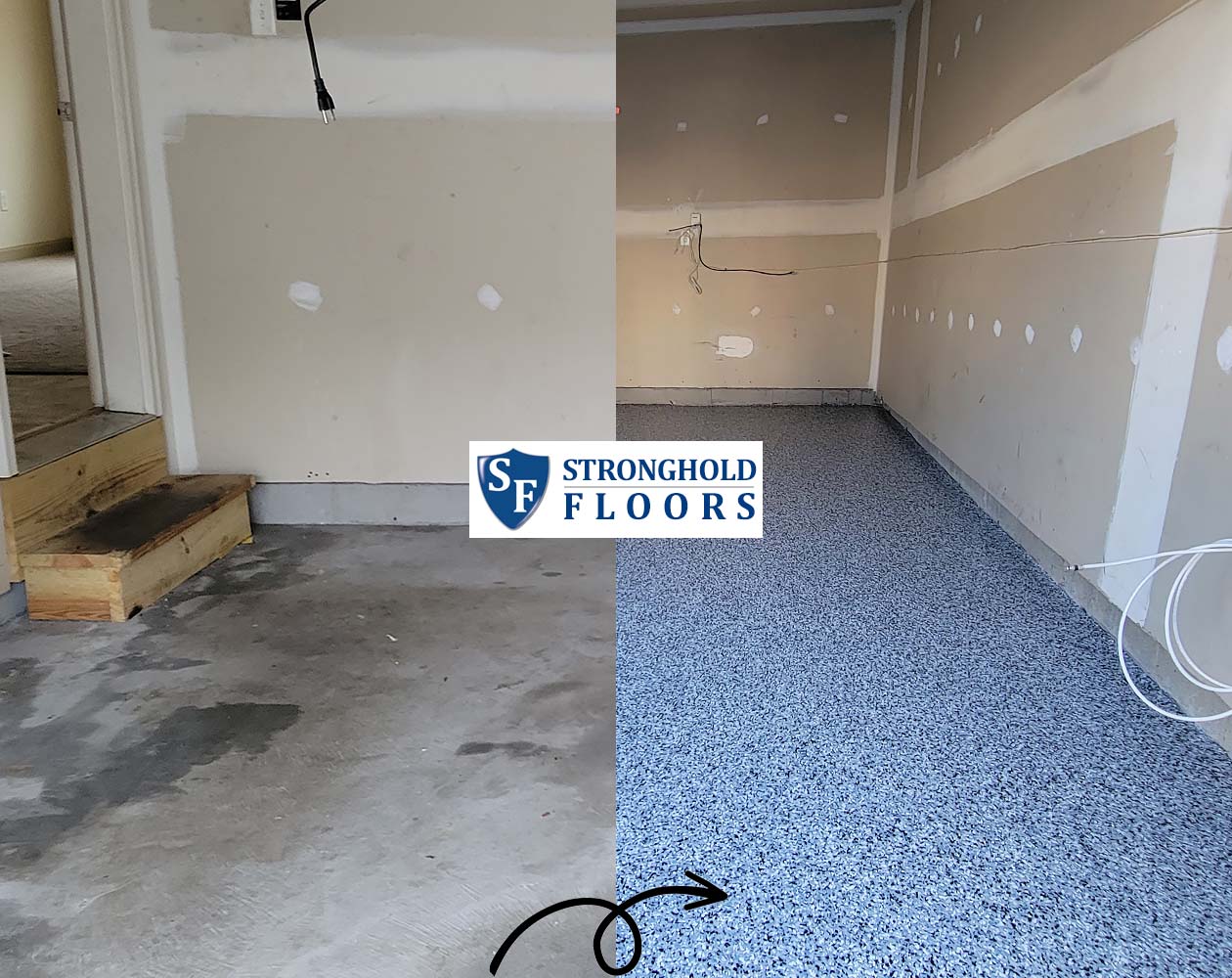 Two One-Car Garages in Harrisburg, PA Coated with Epoxy